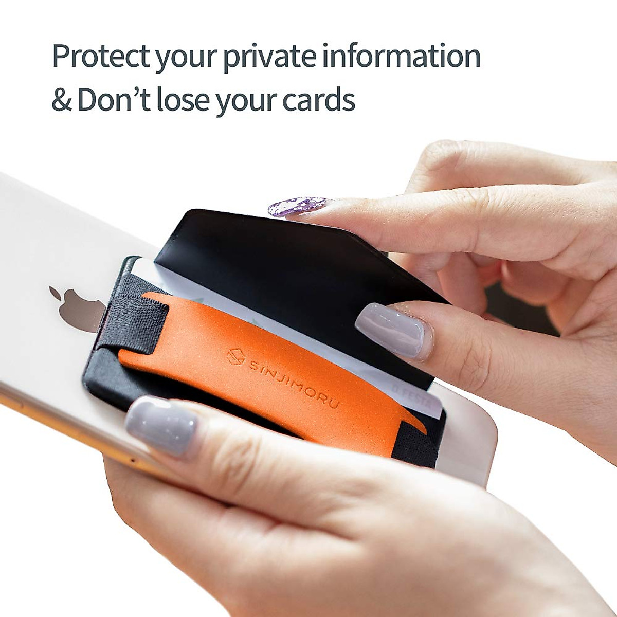 Sinjimoru Phone Grip Card Holder with Phone Stand, Secure Stick on Wallet for iPhone with Kicktand for Table. Sinji Pouch B-Grip Silicone Olive Grey