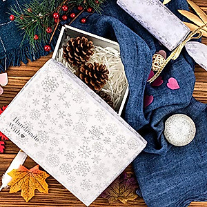 Whaline Snowflake Tissue Paper 20" x 28" Christmas Metallic Acid Free Wrapping Paper Bulk Big Size for Home, DIY and Craft, Gift Bags New Year Decorations, 60 Sheets (Silver)