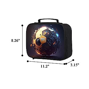 AnySmic Soccer Lunch Box for Kids, Girls Boys Lunch Boxes for School, Insulated Lunch Bags for Kids