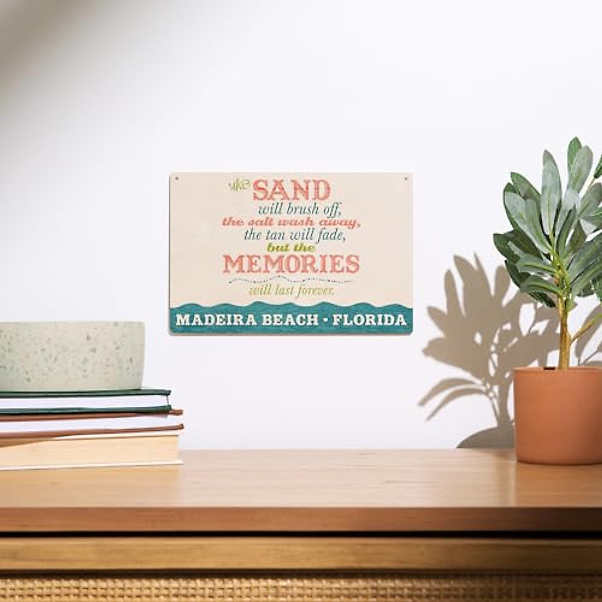 Lantern Press 6x9 Inch Wood Sign, Ready to Hang Wall Decor, Madeira Beach, Florida, Beach Memories Last Forever