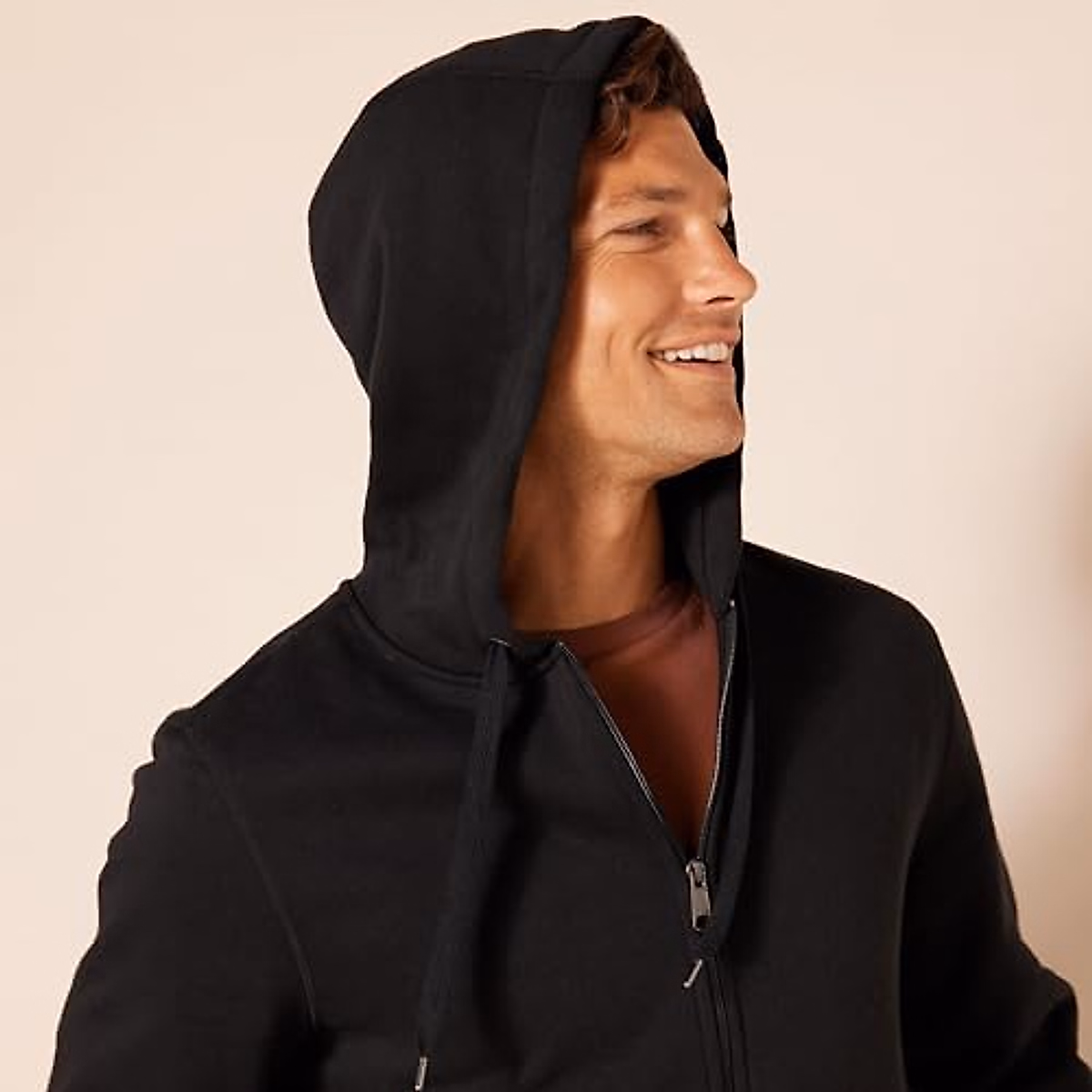 Amazon Essentials Men's Full-Zip Fleece Hoodie (Available in Big & Tall), Black, 4X-Large Big