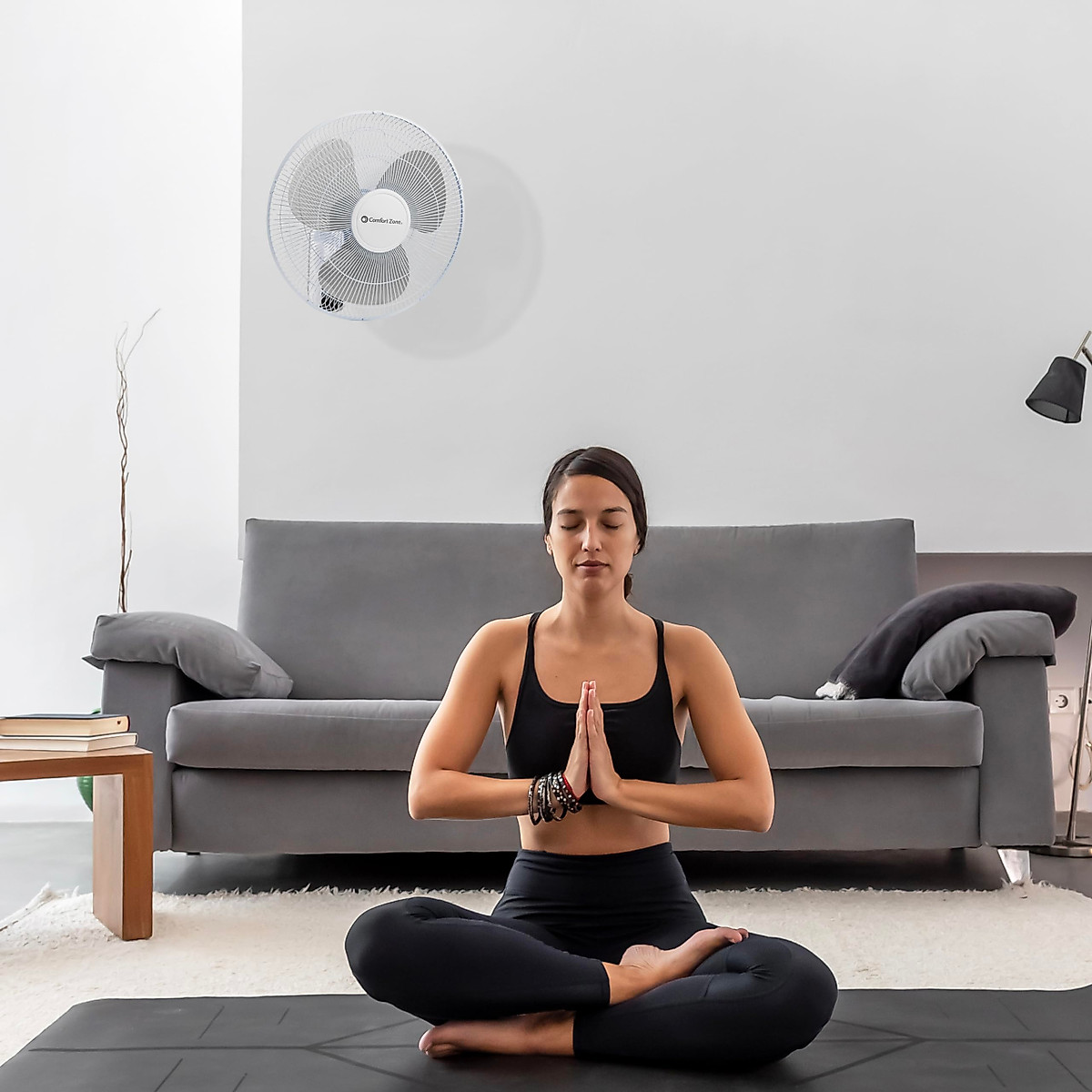 Comfort Zone CZ16WR Wall Mount Fan, w/Remote, White