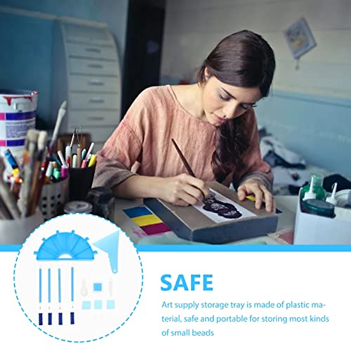 Ciieeo 1 Set Multifunctional Turning disc Roller Diamond Art pens Diamond Tools Art Storage Diamond Art Tools Art Trays Grinder Drill Pen Bead Storage Plastic Diamond Drawing Organizer 5d