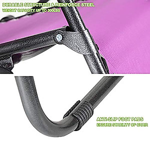 Zero Gravity Chairs Recliner Lounge Outdoor Patio Lawn Chairs with Cup Holder Trays (Purple)