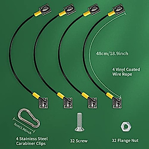 Trash Can Lid Lock,Trash Can Locks for Animals Stop from Rummaging Metal Universal Lid Lock for Outdoor Garbage Cans-Durable Rubber Coated Braided Wire Rope(2 Pack)… (4 Packs, Yellow)