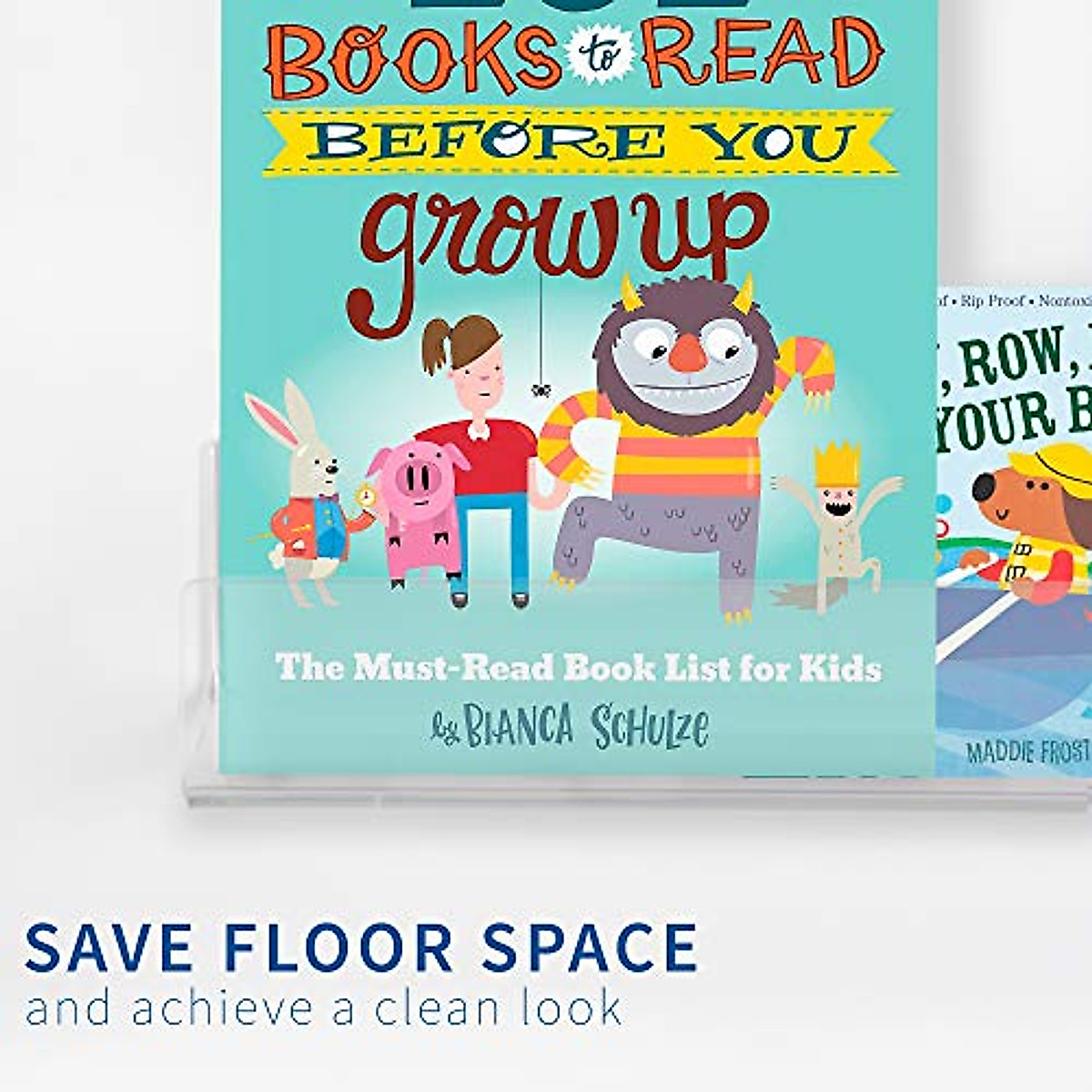 VIVO Dual Acrylic 24 inch Floating Bookshelves for Wall Display, Clear Organizer Shelves for Kids Room, Nursery, Office, and More 2-Pack, MOUNT-SF24C