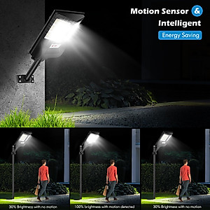 2 Pack Solar Street Lights Outdoor Waterproof,6500K 80000LM 756 LED Beads Dusk to Dawn Solar Flood Light,Solar Street Lights Wide Angle with Motion Sensor and Remote Control for Parking lot,Garage