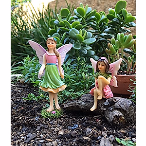 PRETMANNS Fairy Garden Fairy Figurines - Fairies for Fairy Gardens - Small Garden Fairies - Cute Fairy Garden Accessories for a Miniature Fairy Garden - Fairy Figurine Set 3 Pcs