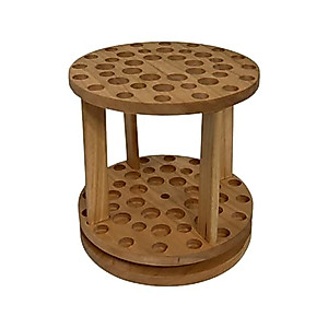 BlackLabMill Rotating Paint Brush Holder - Handmade Paint Brush Holder Rotating Art Supply Organizer – Large Capacity Cherry Hardwood Brush Organizer for Desk, Arts and Crafts