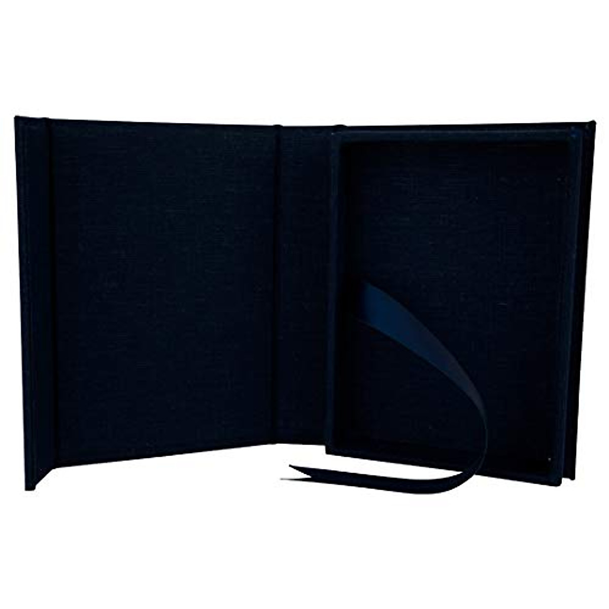 Koyal Wholesale Navy Blue Linen Photo Box, 4 x 6-Inch Memory Storage Box with Lid, Keepsake Boudoir Linen Box