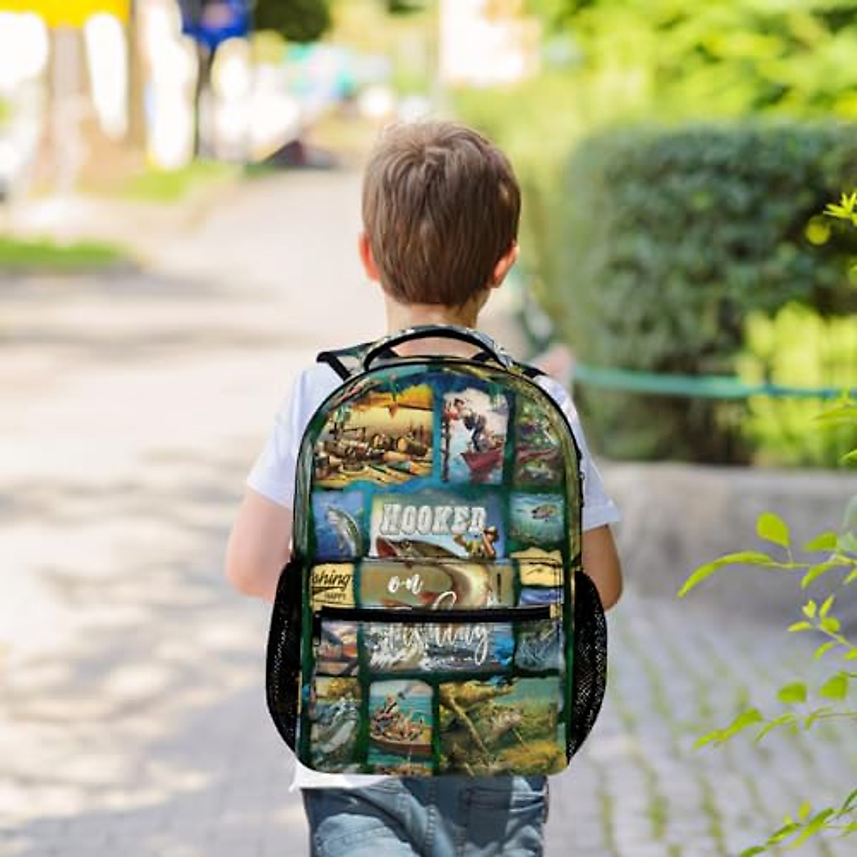 Bass Fishing Backpack School Bag Travel Daypack Rucksack for Students Gifts