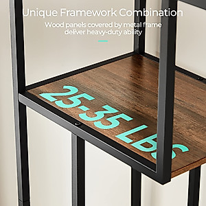 LINSY Home 5-Tier Bookshelf and Bookcase, 63" Tall Freestanding Bookcase, Storage Shelves for Library, Bedroom, Living Room, Home Office, White Oak