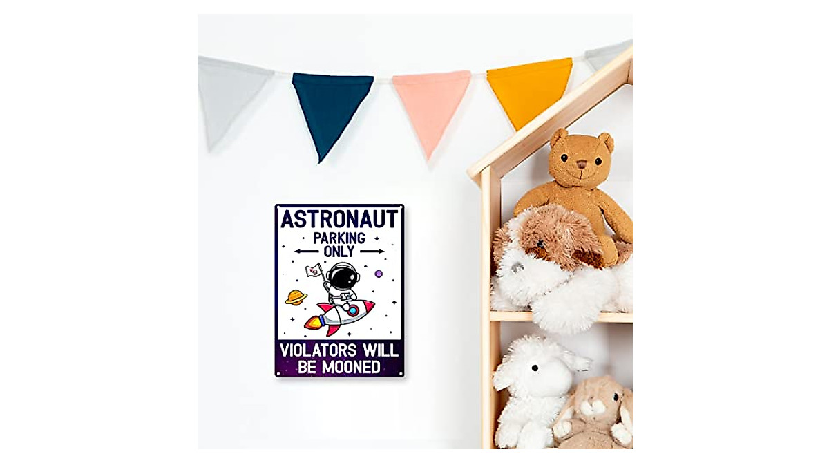 Astronaut Parking Sign, Space Themed Bedroom Decor For Boys Room ...