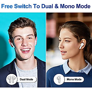 kurdene P30 Upgraded Wireless Earbuds Bluetooth 5.3 Immersive Deep Bass Hi-Fi Stereo Sound Built-in Mic with Environmental Noise Canceling Lightweight Earphones for iOS, Android, Workout