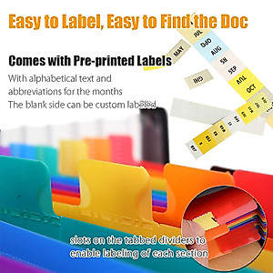 TriMagic Accordian File Folder Organizer, Alphabetical Expanding Filing Folders, A-Z Expandable Accordion File Box with 24 Pockets for Paperwork Paper Keeper Invoice Receipt Bill Document