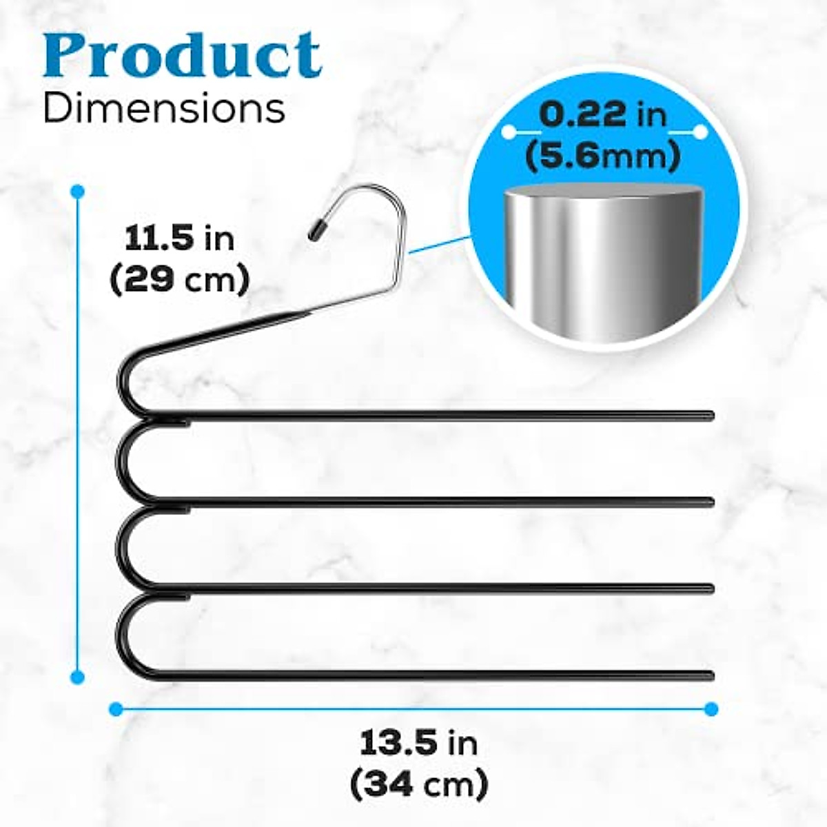 Pants Hangers | Multi Pants Hangers Space Saving- 4 Tier Space Saving Hangers- Metal Hangers for Pants and Jean Hangers, Multi Pant Hangers Non Slip Hangers for Pants Organizer (3)