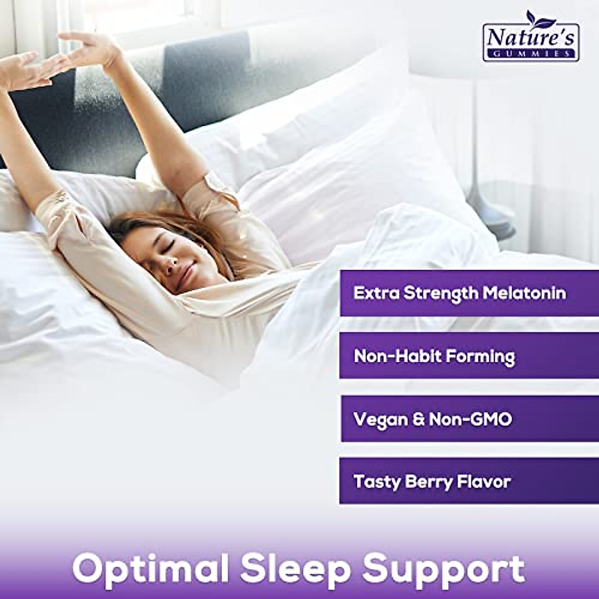 Sleep Gummies Sugar Free - Extra Strength 6mg Melatonin, Natural Sleeping Gummy for Adults and Kids, Vegan, Non-GMO, Sleep Vitamin Support Supplement - 60 Gummies