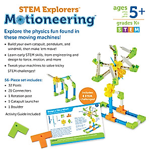 Learning Resources STEM Explorers Motioneering - 56 Pieces, Ages 5+STEM Toys for Kids, Brain Teaser Toys and Games, Kindergarten Games