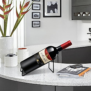 Milkary Single Wine Rack, 6Packs Tabletop Wine Display Rack Modern Single Bottle Champagne Rack for Home Decor, Restaurants, Bar, Wine Party