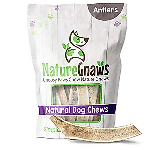 Nature Gnaws Antlers for Dogs - Premium Natural Deer and Elk Antler Chews - Long Lasting Dog Chews for Aggressive Chewers - Mix of Split and Whole