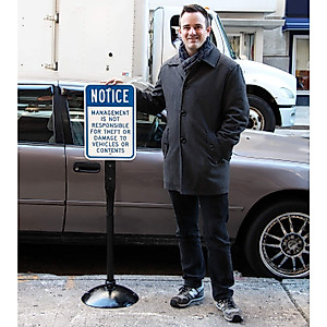 SmartSign - K-BASE-14 Cast Iron Sign Base By | 14” Od Stand With 4’ Post And Sign Bolts & Nuts Black