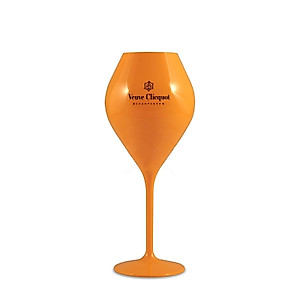 Veuve Clicquot 6x Yellow Trendy Champagne Flutes Polycarbonate Acrylic Poolside Glasses Goblets (Small Edition)