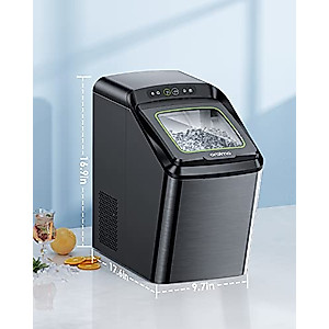 Oraimo Nugget Ice Maker, Ice Makers Countertop, 26 Lbs/Day Tooth-Friendly Chewable Ice with Self-Cleaning & Auto Water Refill, Sonic Pebble Ice Maker Machine for Party, RV, Home and Kitchen