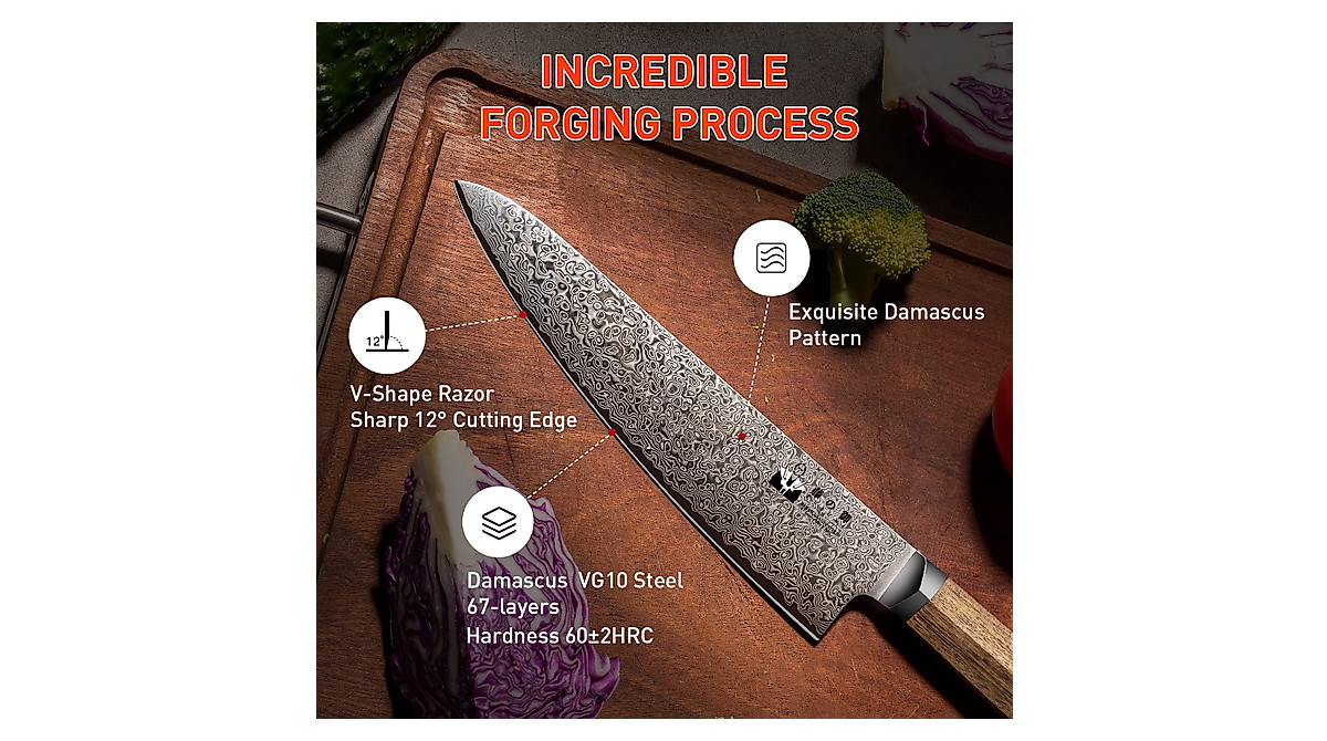 Premium 67-Layer Damascus Steel Chef Knife Set