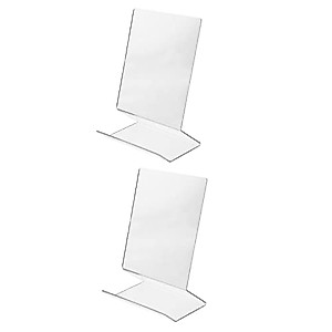 ULTECHNOVO 2pcs Transparent Tablet Holder Magazine File Holder Desktop Organizer Shelves for Books Tabletop Bookends Records Holder Book End Book Support Bookshelf Student Acrylic