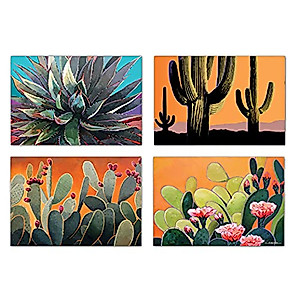 Stonehouse Collection Cactus Postcards - 4 x 6 Western Desert Postcards - 40 Postcards, 4 Different Cacuts Designs