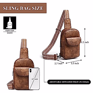 Imperial HORSE Small Fanny Packs Sling Bag for Women Crossbody, Crossbody Bags for Women Men, Belt Chest Bag Waist Packs for Women for Shopping Travel, 1-2 Brown