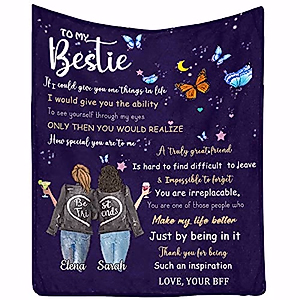 InterestPrint Personalized Blanket to My Bestie, I Would Give You The Ability to See Yourself Through My Syes Blanket Throws for Bed