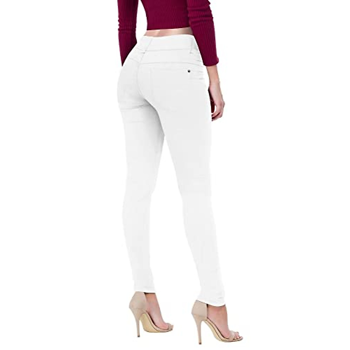 Women's Butt Lift V2 Super Comfy Stretch Denim Jeans P43636SK White 15