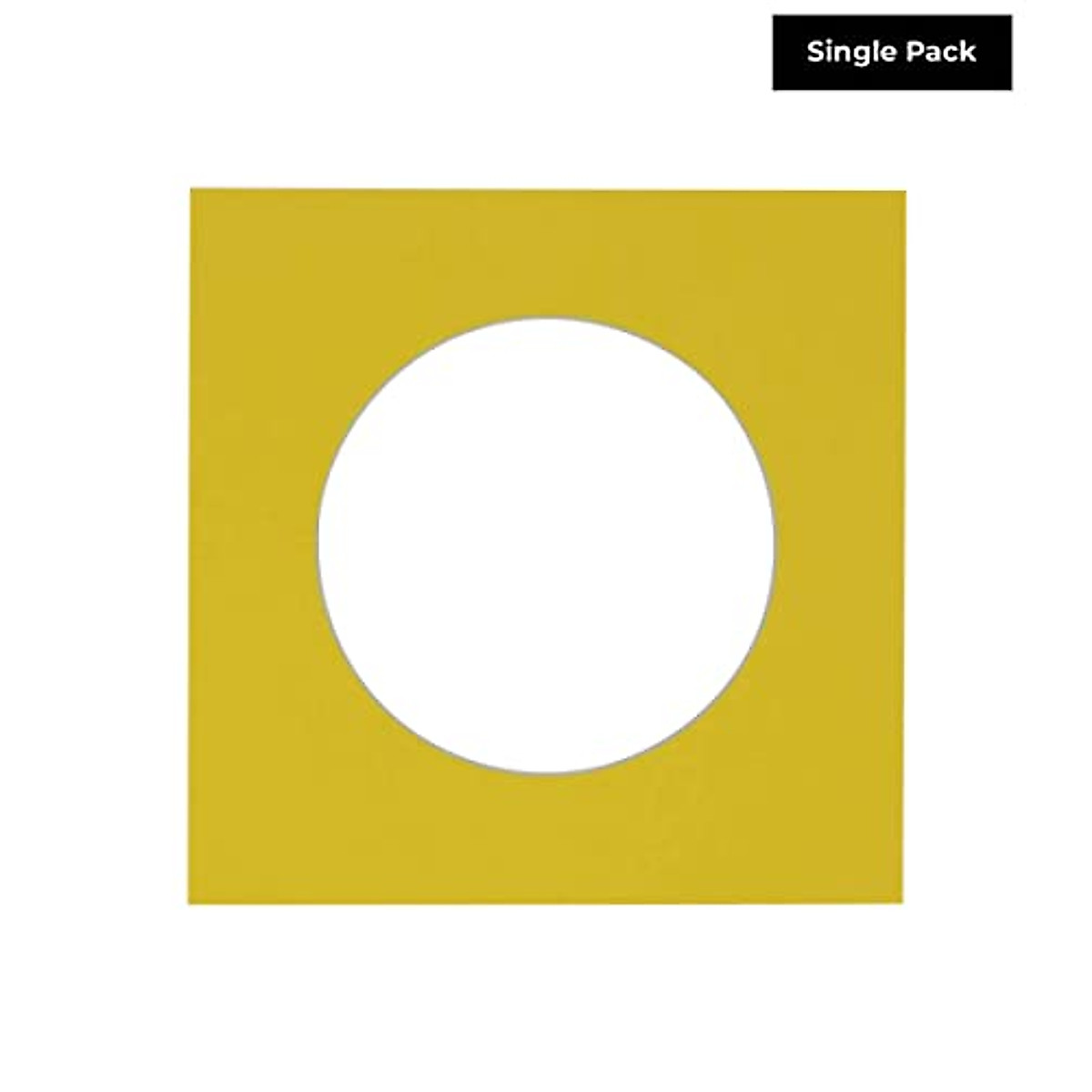20x20 Mat Bevel Cut for 16x16 Photos - Precut Yellow Circle Shaped Photo Mat Board Opening - Acid Free Matte to Protect Your Pictures - Bevel Cut for Family Photos, Pack of 1 Matboard Show Kit With