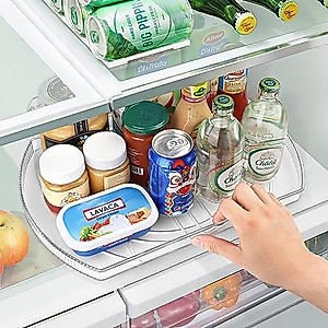 FIRJOY Lazy Susan Turntable for Refrigerator, Square Turntable Organizer for Fridge Cabinet, Pantry, Countertop | 16.5" x 11.1" (Rectangle 1 Pack - Clear)