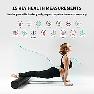 Body Fat Scale, Posture Extra Large Display Digital Bathroom Wireless Weight Scale Composition Analyzer with Heart Rate Heart Index & Body Shape Index with Free APP 400Lb Black
