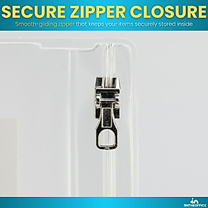 1InTheOffice Pencil Pouch for 3 Ring Binder, Binder Pencil Pouch, Zipper Pencil Pouch, 10" x 8", Clear, 4 Pack