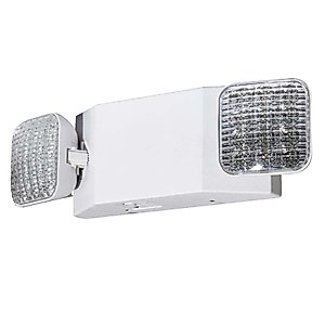 LED Emergency Lights with Battery Backup, Two Head Adjustable LED Commercial Emergency Light, UL 924 Certified, AC 120/277V, Hardwired Emergency Exit Light Fixtures for Business (1 Pack)
