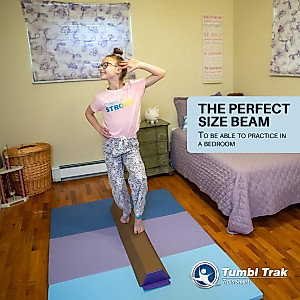 Tumbl Trak 4ft Sectional Gymnastics Training Floor Balance Beam (2 Pack), colors may vary