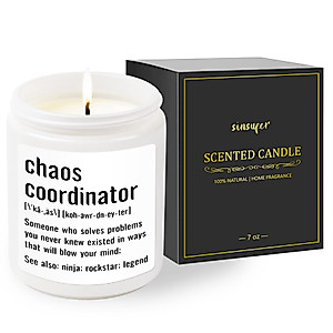 SINSUFUR Chaos Coordinator Gifts for Women Men, Appreciation Gifts for Coworker, Manager, Leader, Boss - Boss Lady Gifts for Women, 7oz Lavender Scented Candles