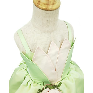 TYHTYM Princess Costumes Little Girls Dress Up Fancy Halloween Christmas Party (Tiana, 4-5T)