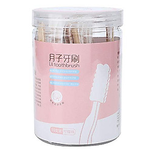 Hztyyier 30pcs Mini Disposable Toothbrush No Toothpaste Needed Portable Soft Oral Care for Kids, Aged, Maternity, Travel (Lemon)