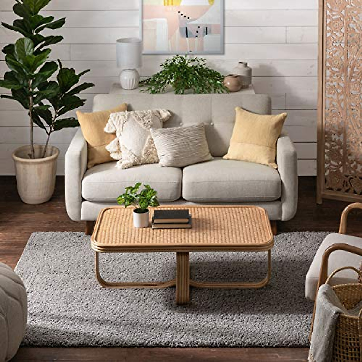 Well Woven Madison Shag Plain Grey Modern Solid Area Rug 5' x 7'2''