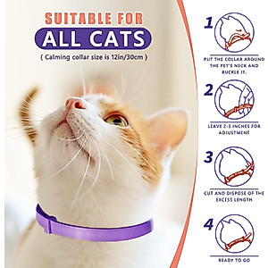 OCSOSO Calming Collar for Cats, Cat Calming Collar,Pheromone Collar Reduces Stress and Anxiety Calm Cats from Loud Noises, Separation, and Aggression Lasting 30days for Small and Medimu Cats 3Pack