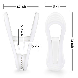 Tinfol White Plastic Hanger Clips, 24 Pack Hanger Clips- Strong Pinch Grip Finger Clips for Plastic Clothes Hangers, Multi-Purpose Hanger Clips