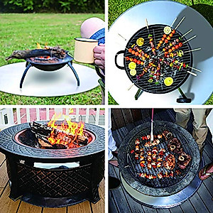 Fire Pit Mat 24 Inch, Upgrade 3 Layer Thicker Wood Stone Concrete Composite Deck Patio Lawn Porch Mat Protector Round Fireproof Pad Under Fire Pit BBQ Grill Smoker Chimenea Indoor Outside (15 INCH)