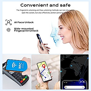 HOTWAV Note 12 Cell Phone Unlocked Android 13, 48+16MP Camera 8+128GB/1TB Expandable Mobile Phones, 6180mAh Battery 6.8" HD+ 4G Dual SIM Smartphone - Face ID/Fingerprint Unlock/NFC/GPS/20W Fast Charge