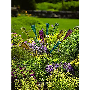 Gardener's Supply Company Classic Glass Bottle Tree Bush | Colorful Garden Decorative Bottle Holder & Outdoor Decor | Sturdy Powder Coated Steel Frame & Holds 12 Glass Bottles - (36" H)