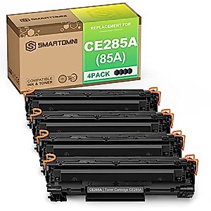 S SMARTOMNI 85A CE285A Compatible Toner Cartridge Replacement for HP CE285A 36A CB436A 35A CB435A Canon 125 CRG-125 use for HP P1109w M1212nf M1217nfw P1002 P1006 M1522 Canon MF3010 Black 4 Packs
