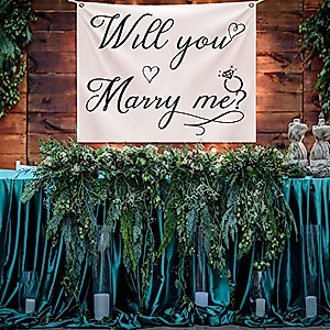 Will You Marry Me Tapestry Marry Me Sign Will You Marry Me Banner Wall Hanging Hand Lettering Engagement Decorations for Wedding Proposal Party Decor Bedroom Living Room Wall Backdrop 59.1 x 51.2 Inch